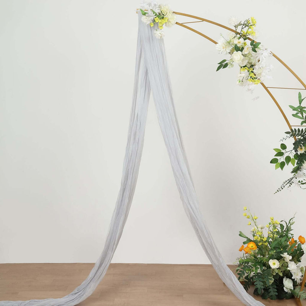 20ft Silver Gauze Cheesecloth Drapery | TableclothsFactory