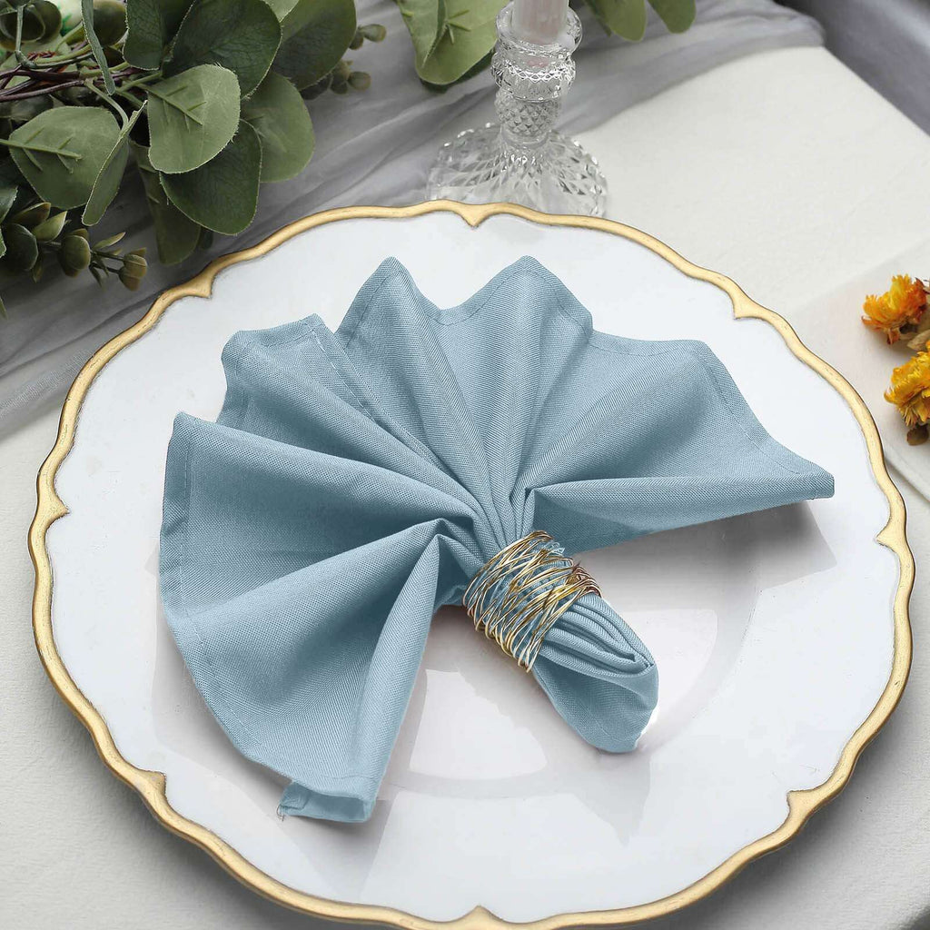 Polyester Napkins 17"x17" Dusty Blue | TableclothsFactory