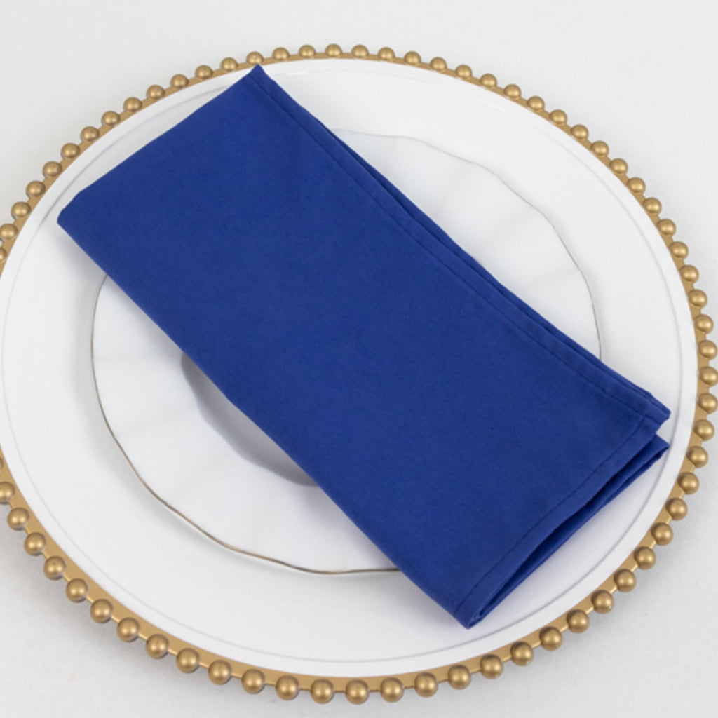 Cotton Blend Napkins 20"x20" Royal Blue | TableclothsFactory