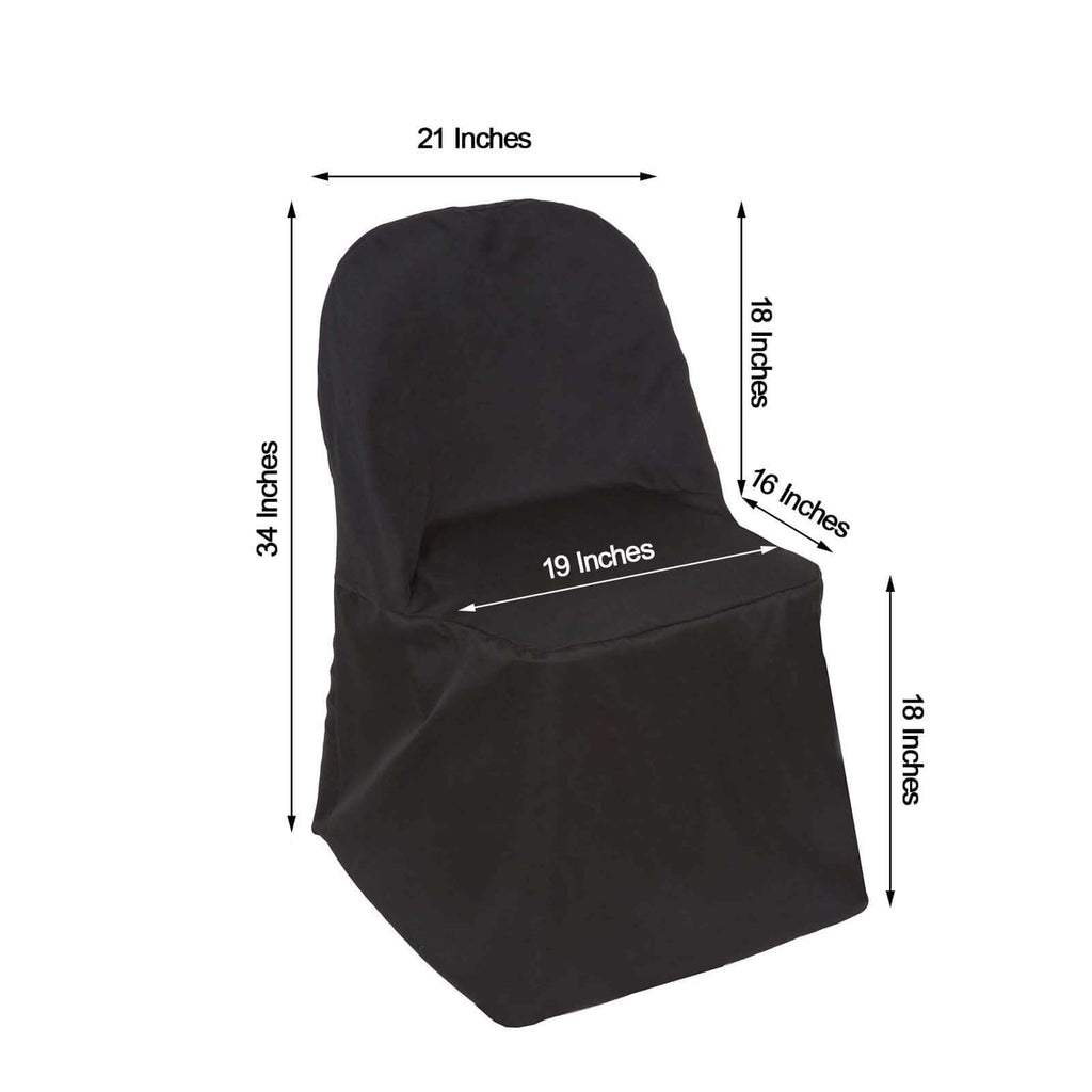 Polyester Folding Chair Cover Black | TableclothsFactory