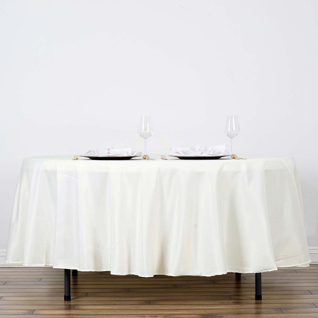 Polyester Tablecloth 108" Ivory | TableclothsFactory