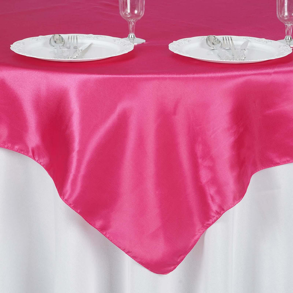Satin Overlay 60"x60" Fuchsia | TableclothsFactory