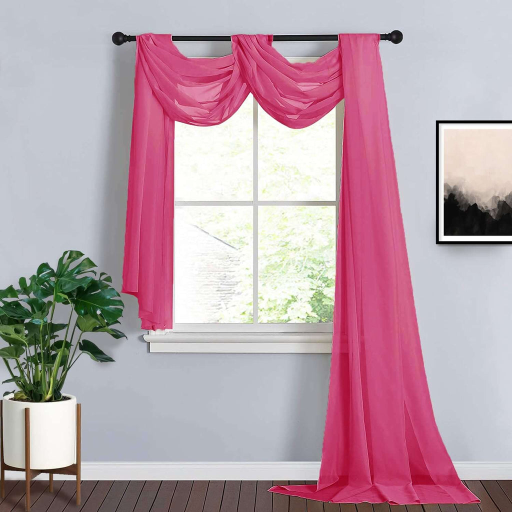 18ft Fuchsia Rose Organza Wedding Drapery | TableclothsFactory