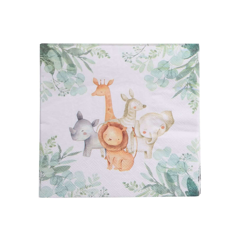 Floral Lined Pattern Round Paper Cocktail Napkins 12" White/Sage Green ...