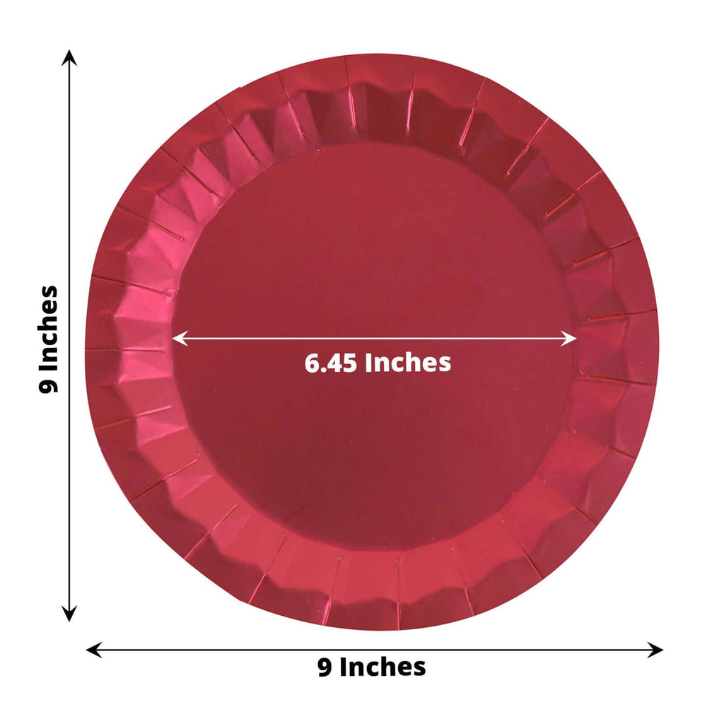 Paper 9" Round Dinner Plates Burgundy | TableclothsFactory