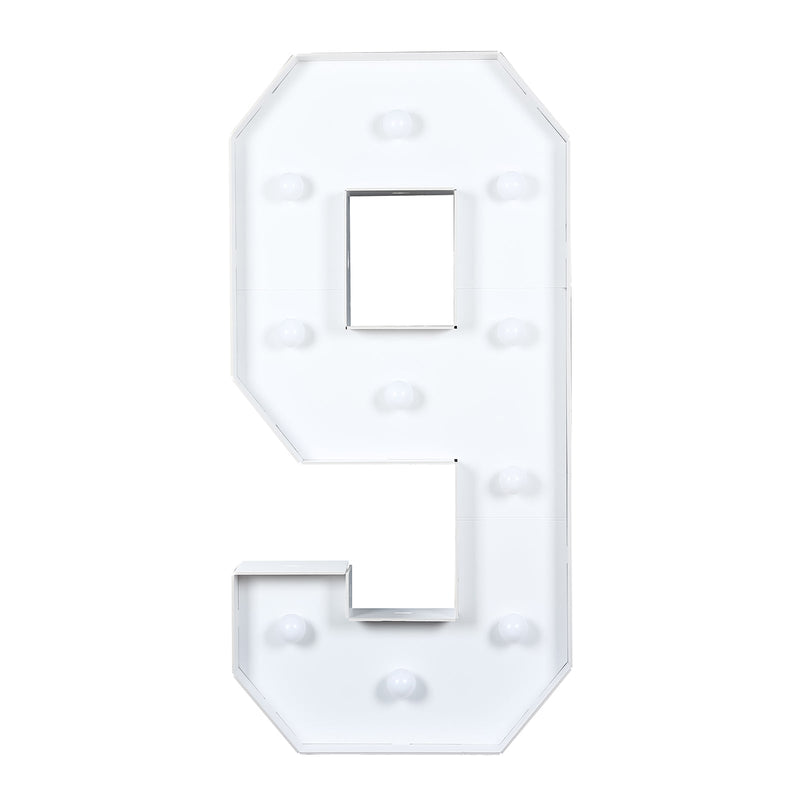 4ft White LED Marquee Number "6" | TableclothsFactory