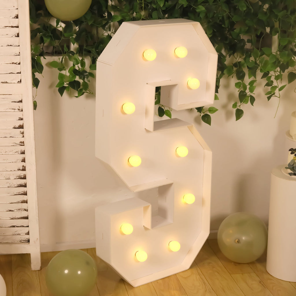 4ft White LED Marquee Letter "S" | TableclothsFactory