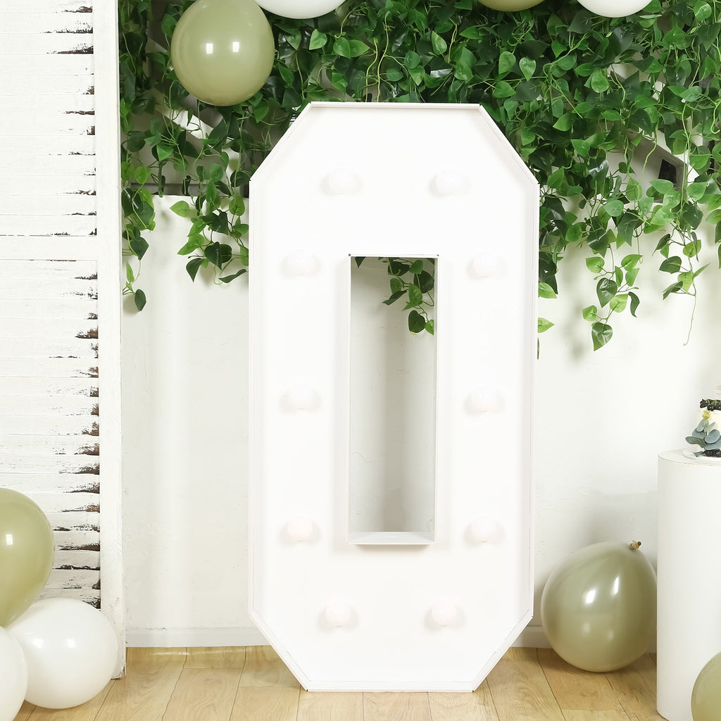 4ft White LED Marquee Number "X" | TableclothsFactory