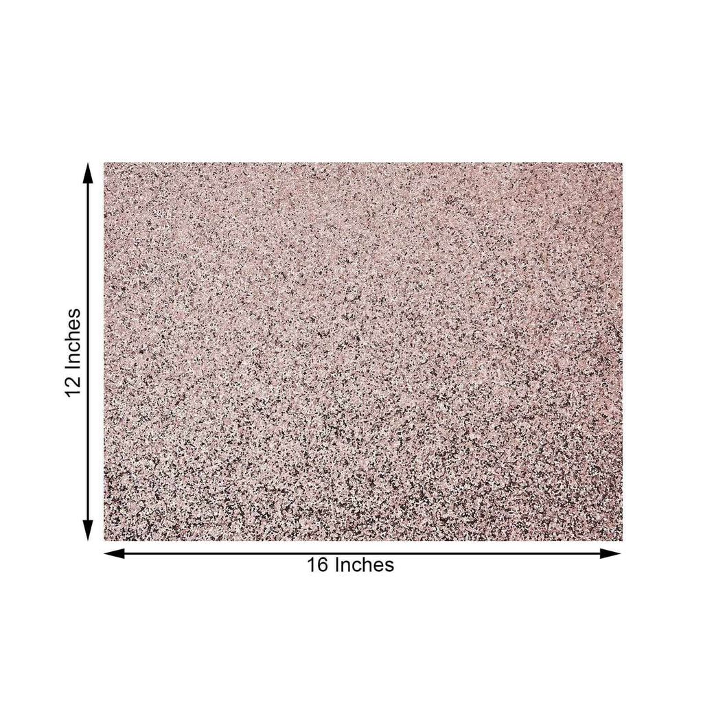 Glitter Placemats Rose Gold Rectangle 12"x18" | TableclothsFactory