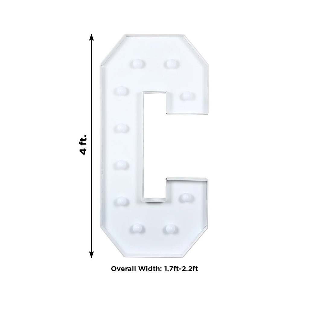 4ft White LED Marquee Letter "C" | TableclothsFactory