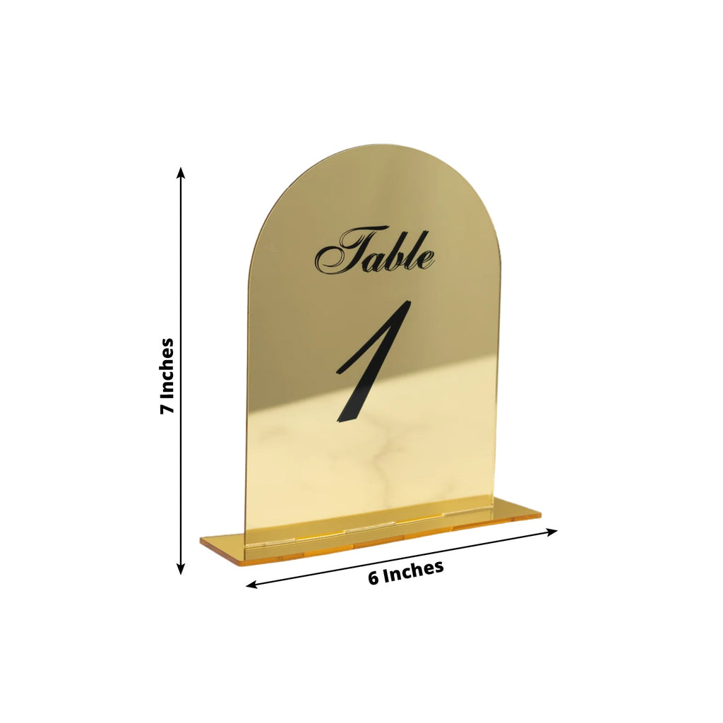 Gold Mirror Acrylic Table Numbers | TableclothsFactory