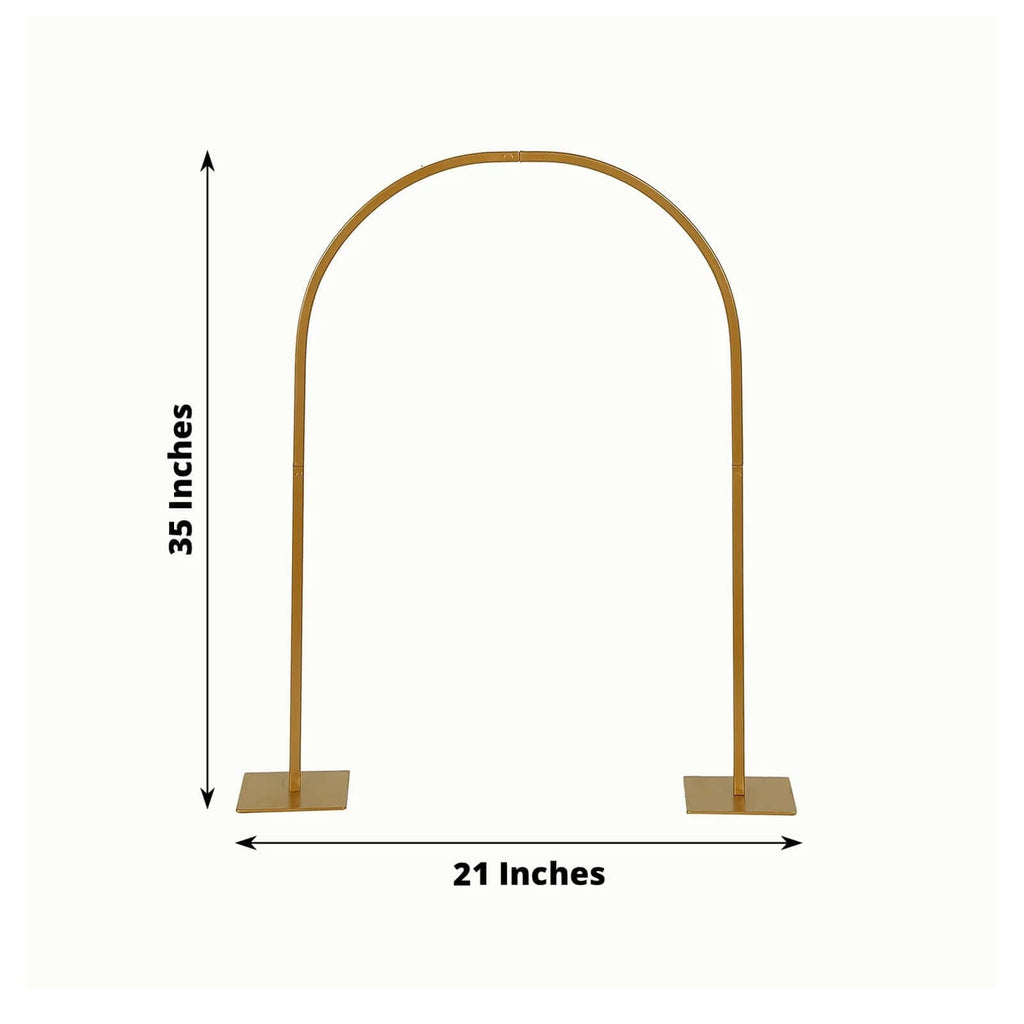 Gold Metal Chiara Arch with Rounded Top 35" | TableclothsFactory