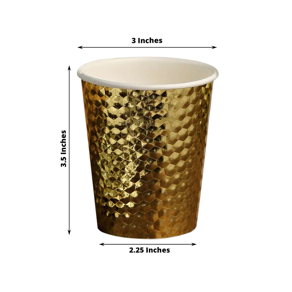 Honeycomb Paper Cups Gold 10oz | TableclothsFactory