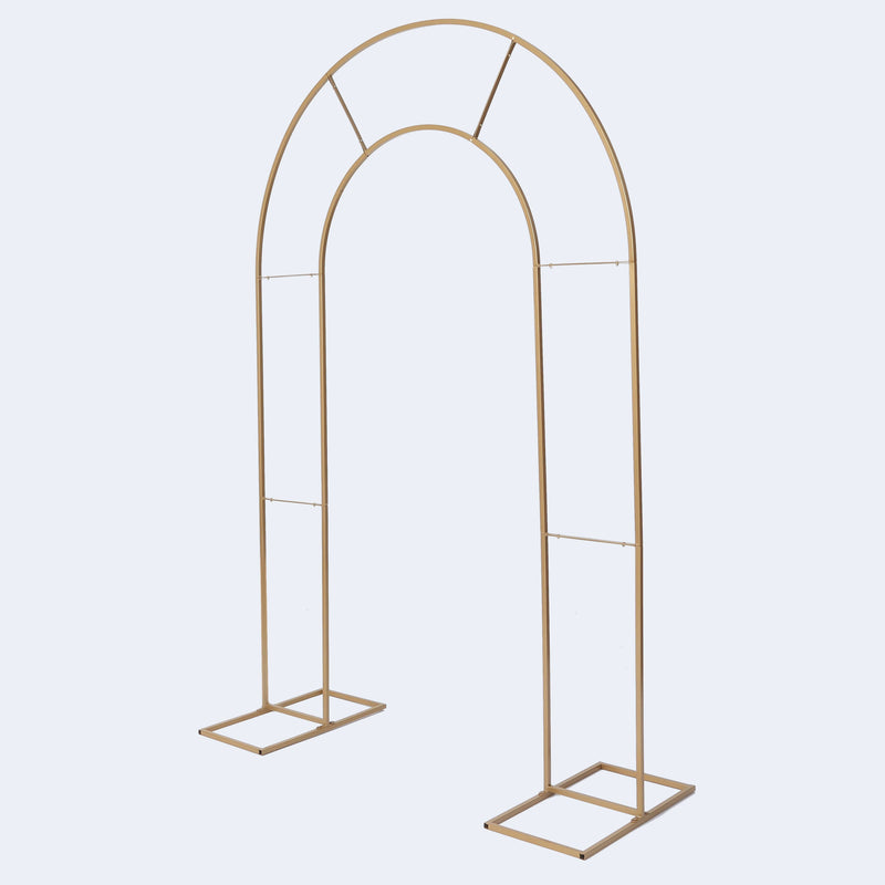 Gold Metal Wedding Arch 8ft Round Top | TableclothsFactory