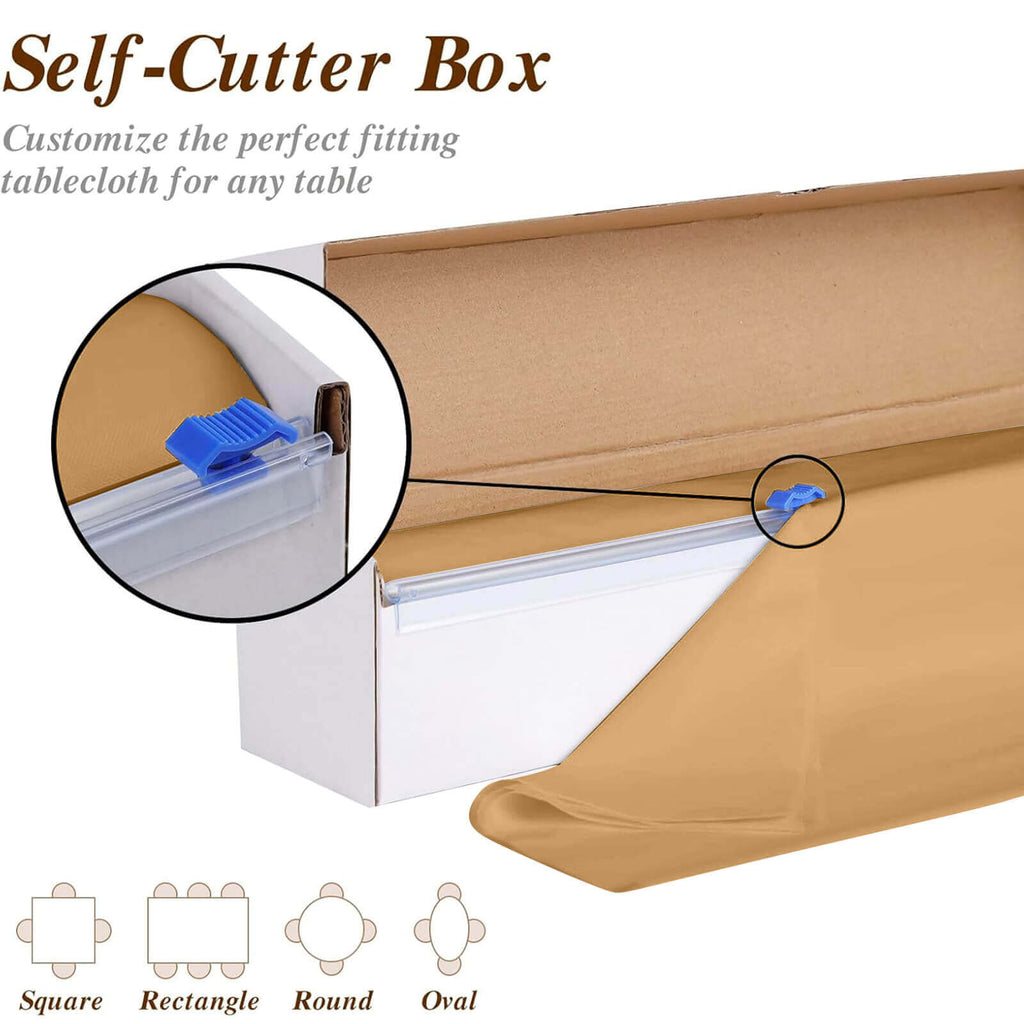 Plastic Table Cover Roll with Slide Cutter 54"x300ft Gold ...