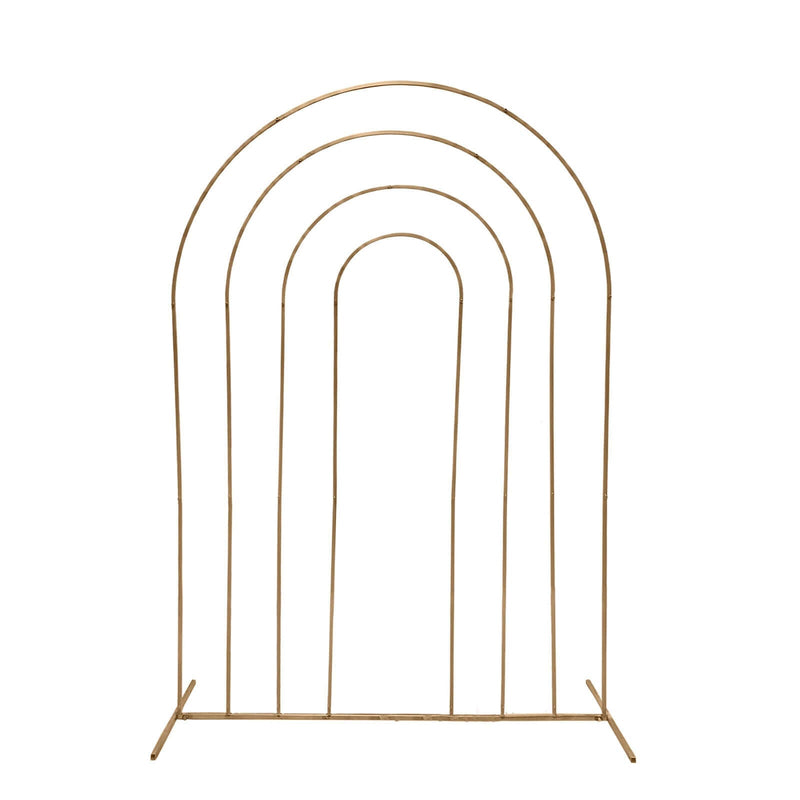 7ft Gold Metal Wedding Arch Aisle Display Decor | TableclothsFactory