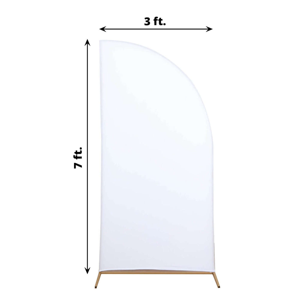 7ft White Spandex Half Moon Backdrop Cover | TableclothsFactory