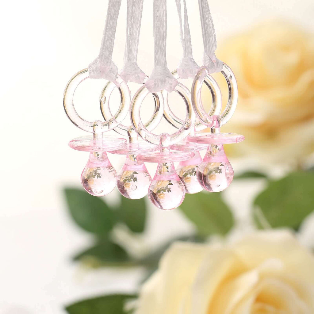 12 Pack Pink Baby Pacifiers | TableclothsFactory