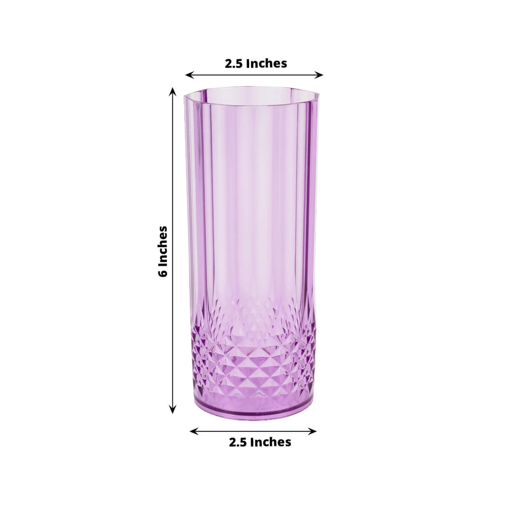 Crystal Cut Highball Tumblers Purple 14oz | TableclothsFactory