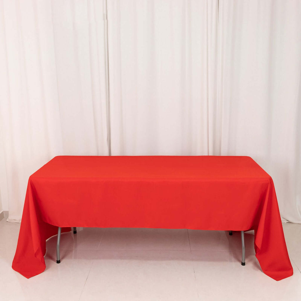 Premium Polyester Tablecloth 60"x126" Red | TableclothsFactory