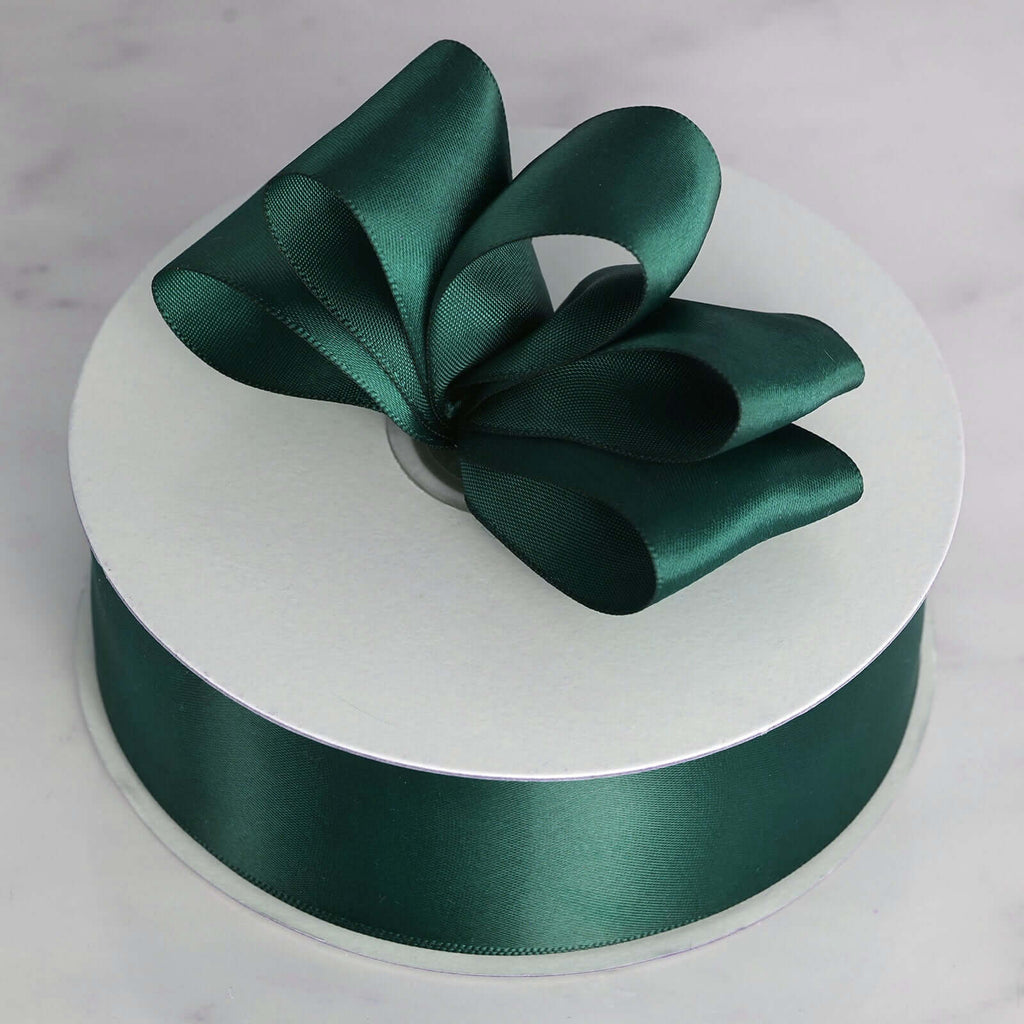 Hunter Emerald Green Satin Ribbon 1.5" x 50 Yards | TableclothsFactory