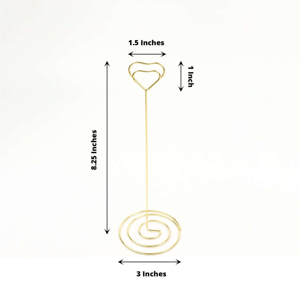 Gold Heart Card Holder Stands 8" | TableclothsFactory