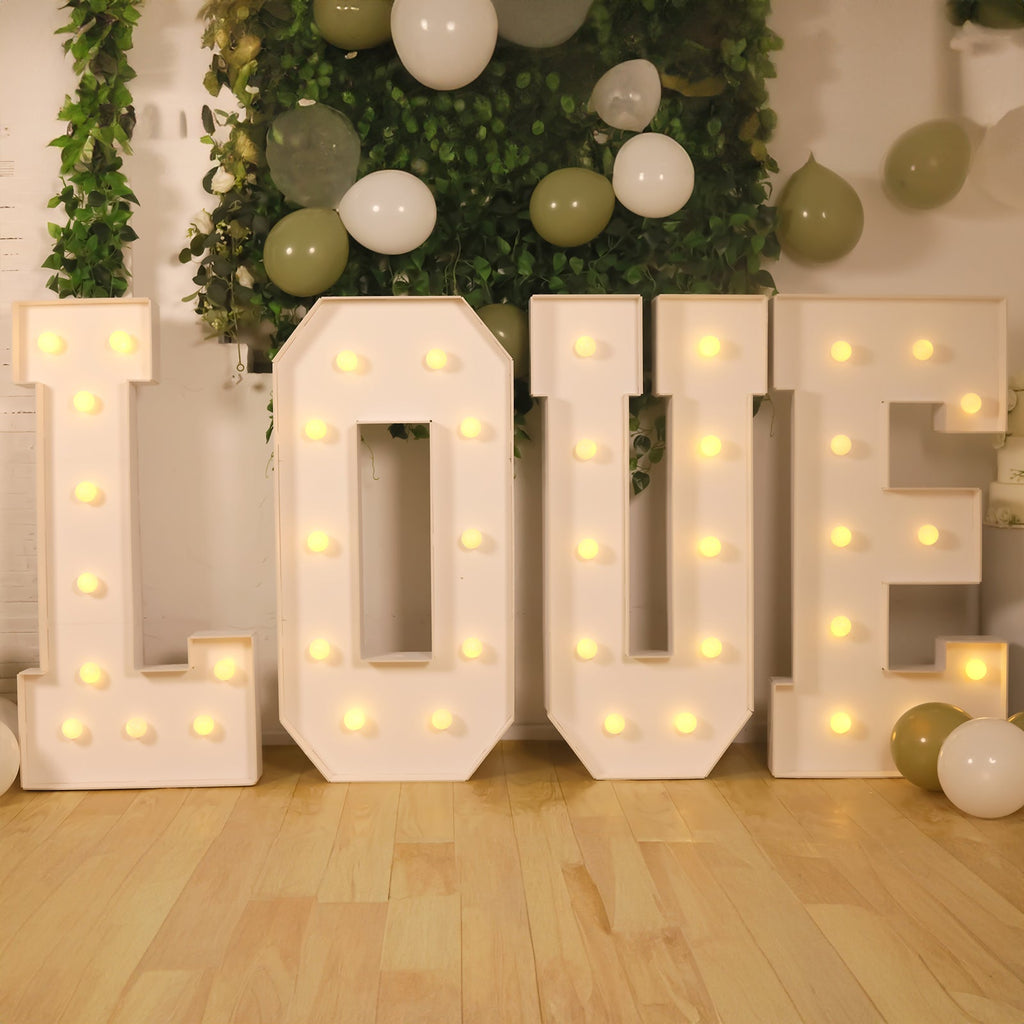 4ft White LED Marquee Letter "L" | TableclothsFactory