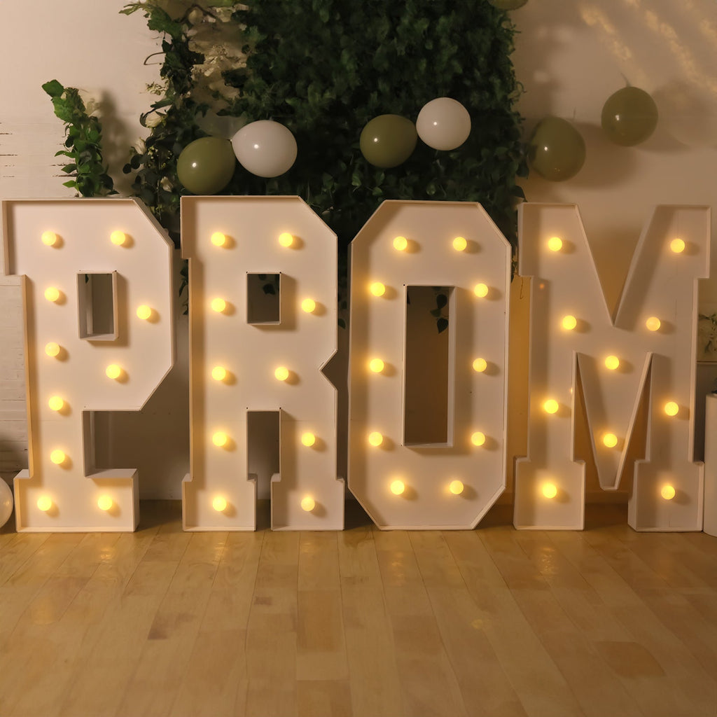 4ft White LED Marquee Letter "P" | TableclothsFactory