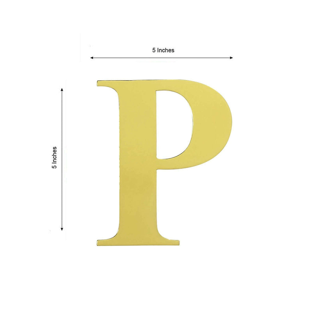5" Gold Letter Stickers "P" | TableclothsFactory