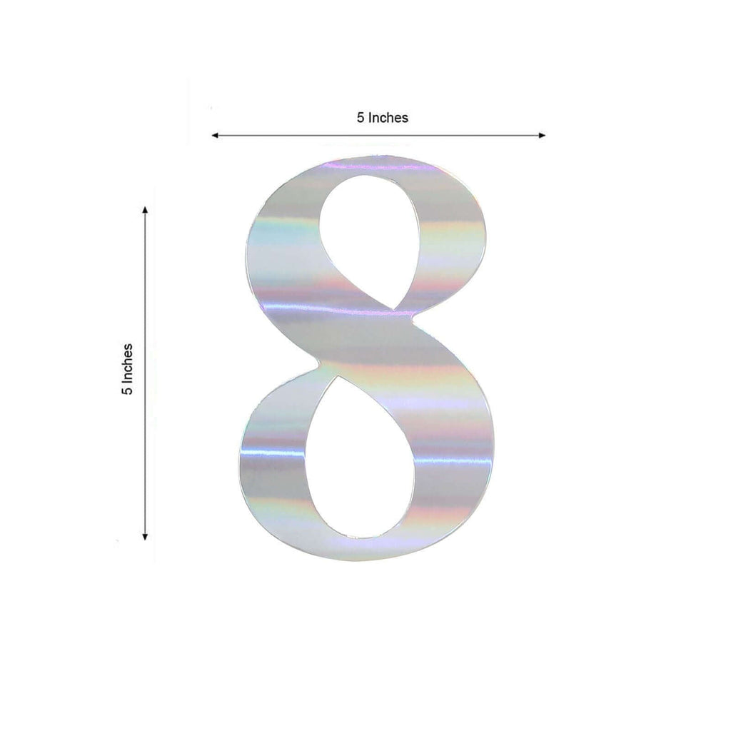 5" Iridescent Number Stickers "8" | TableclothsFactory