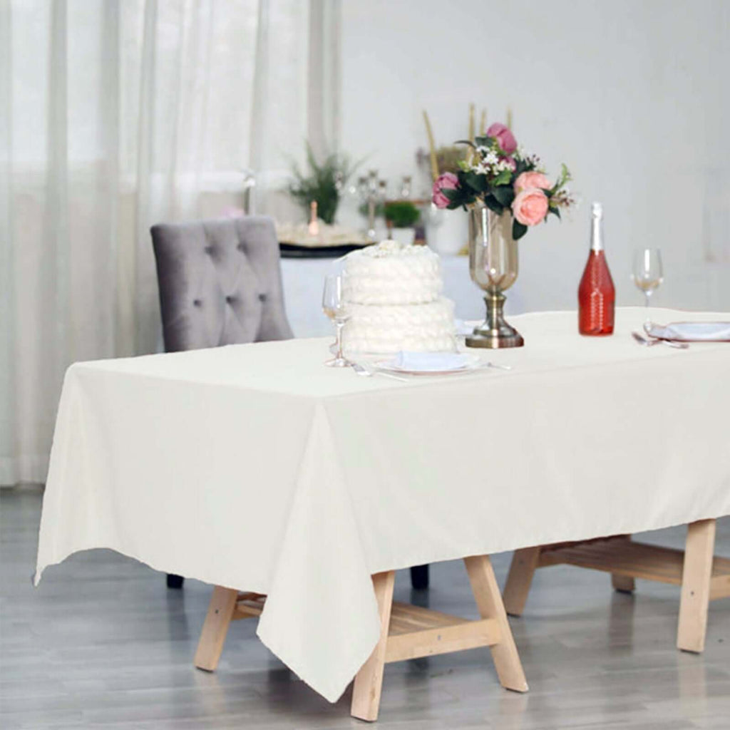 Polyester Tablecloth 60"x102" Ivory | TableclothsFactory