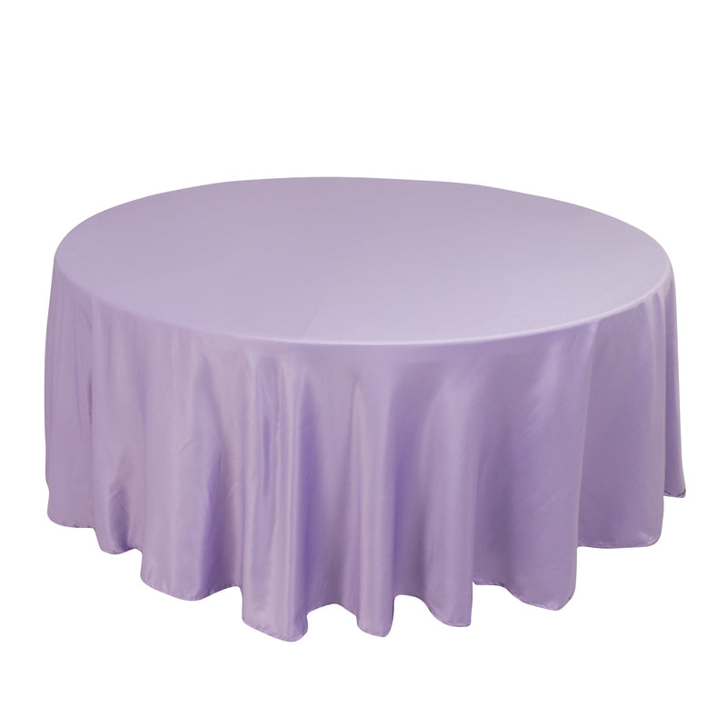 Lamour Satin Tablecloth 60"x126" Lavender Lilac by TableclothsFactory.com