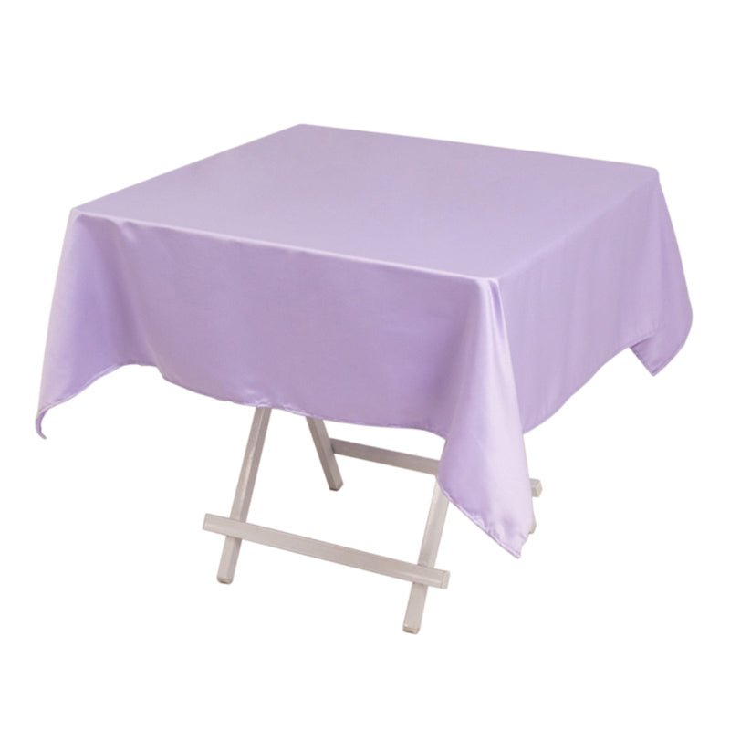 Lamour Satin Tablecloth 60"x126" Lavender Lilac by TableclothsFactory.com