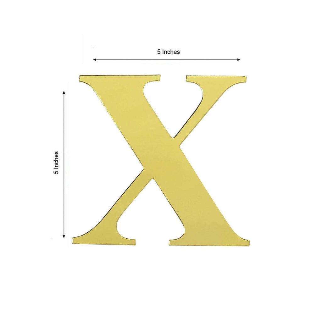 5" Gold Letter Stickers "X" | TableclothsFactory