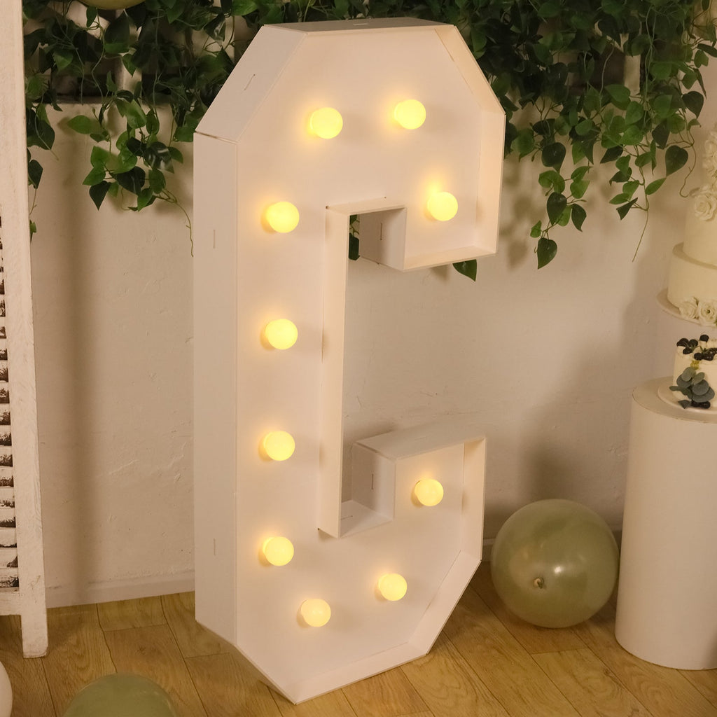 4ft White LED Marquee Letter "C" | TableclothsFactory
