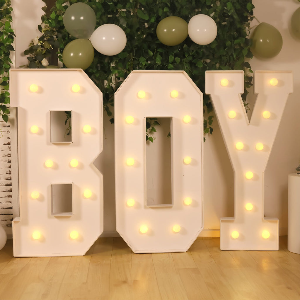4ft White LED Marquee Letter "O" | TableclothsFactory