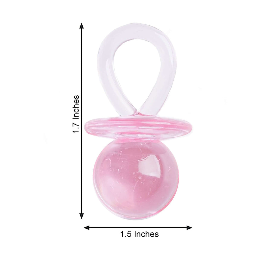 Large Pink Decorative Baby Pacifiers 12 Pack | TableclothsFactory