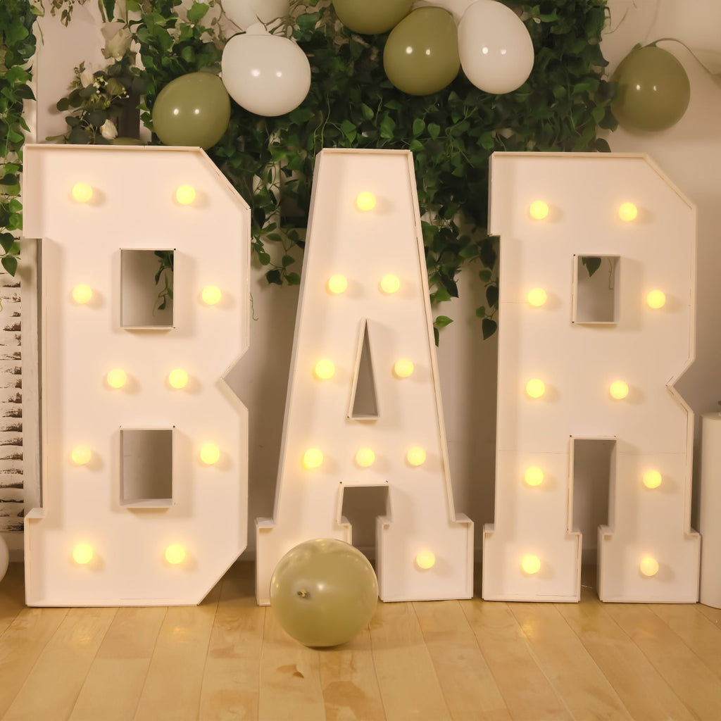 4ft White LED Marquee Letter "R" | TableclothsFactory