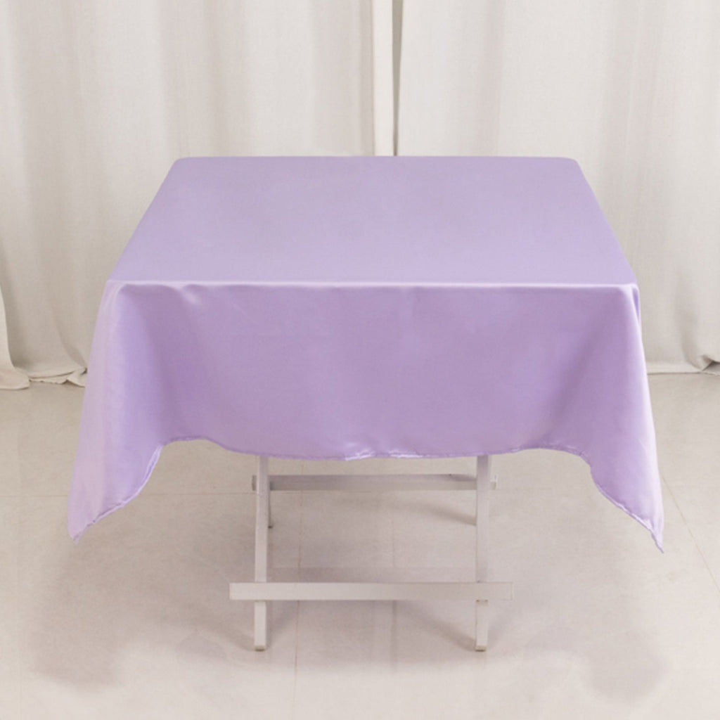 Lamour Satin Tablecloth 54"x54" Lavender Lilac by TableclothsFactory.com