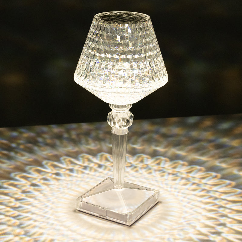 Clear Crystal Acrylic LED Lamps 4.5" | TableclothsFactory