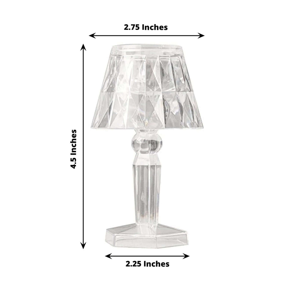Clear Crystal Acrylic LED Lamps 4.5" | TableclothsFactory