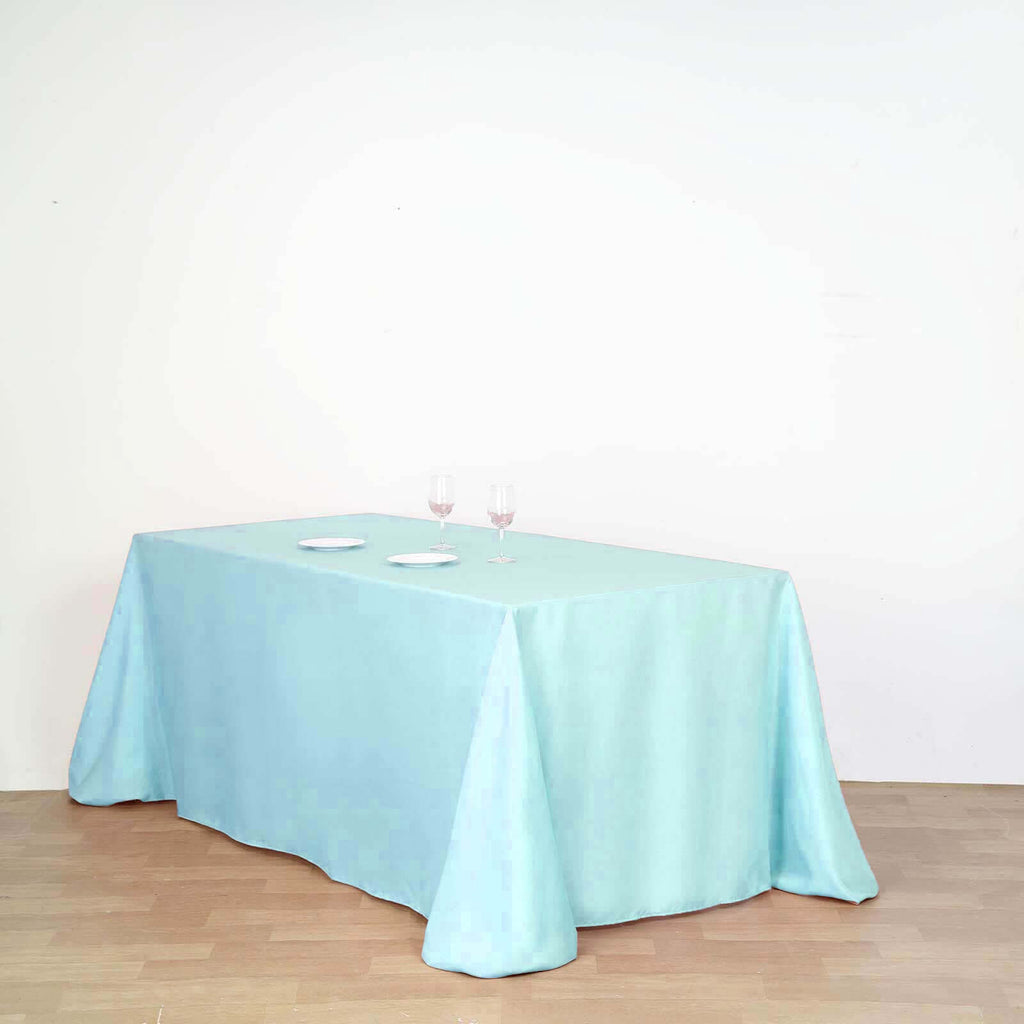 Polyester Tablecloth 90"x132" Light Blue | TableclothsFactory