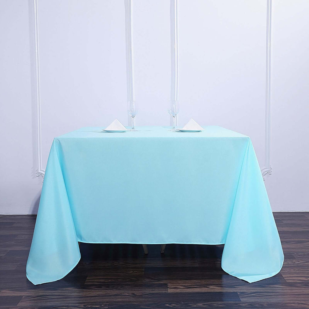 Polyester Tablecloth 90"x90" Light Blue | TableclothsFactory