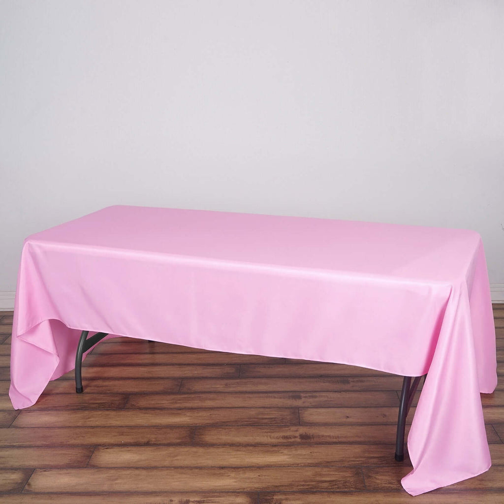 Polyester Tablecloth 60"x126" Pink | TableclothsFactory