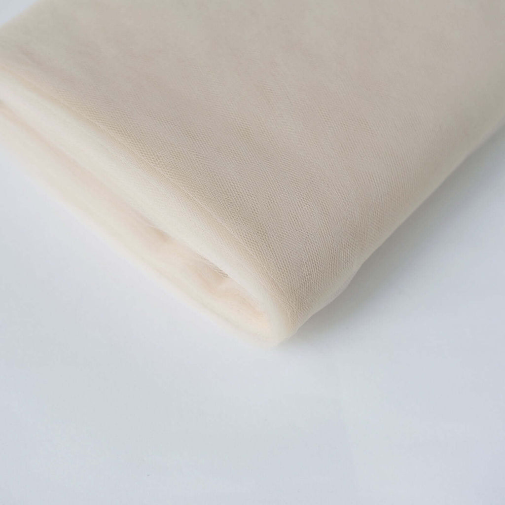Beige Tulle Fabric Bolt 54"x40 Yards | TableclothsFactory