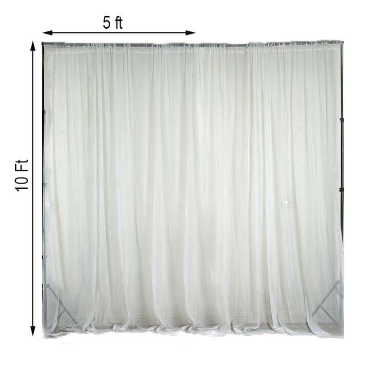 White Sheer Chiffon Event Curtain Drapes | TableclothsFactory