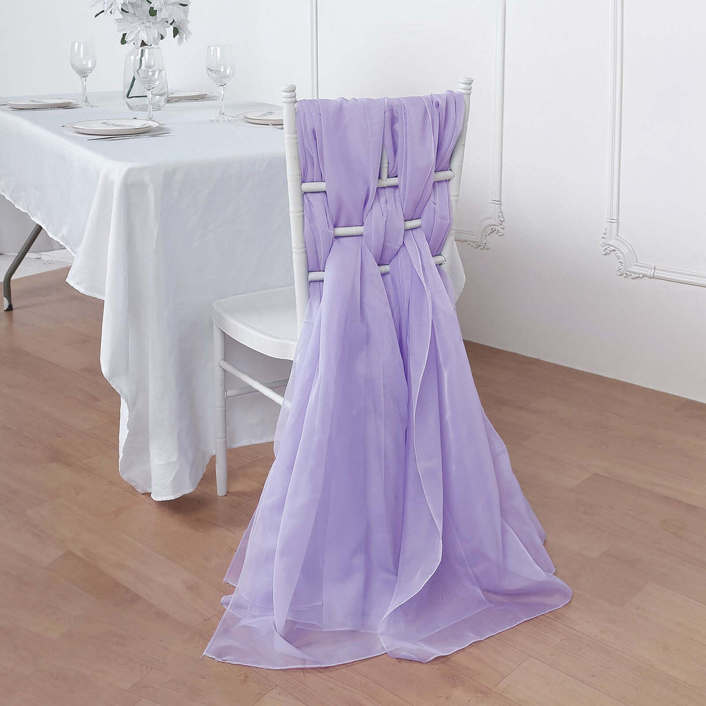 Chiffon Sashes 22"x78" Lavender Lilac | TableclothsFactory