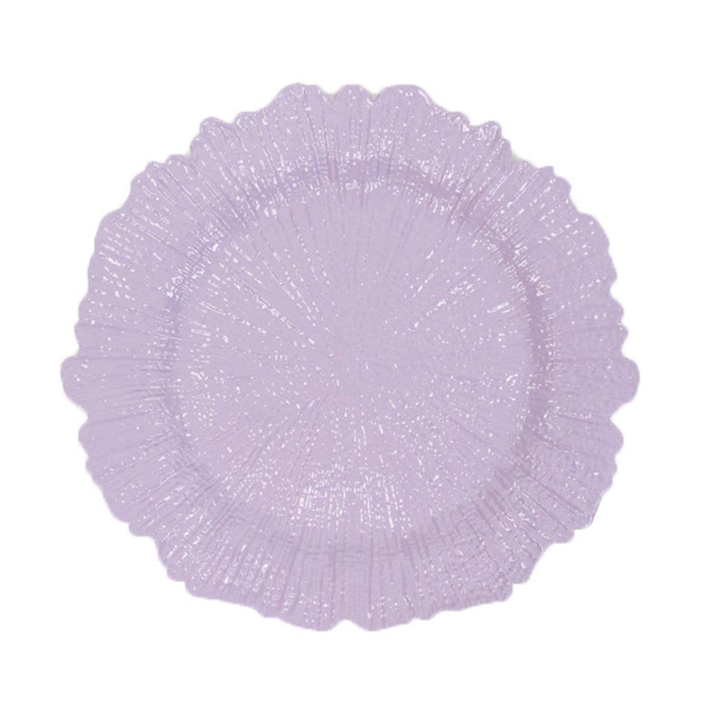 Lavender Lilac Reef Charger Plates 6 Pack | TableclothsFactory