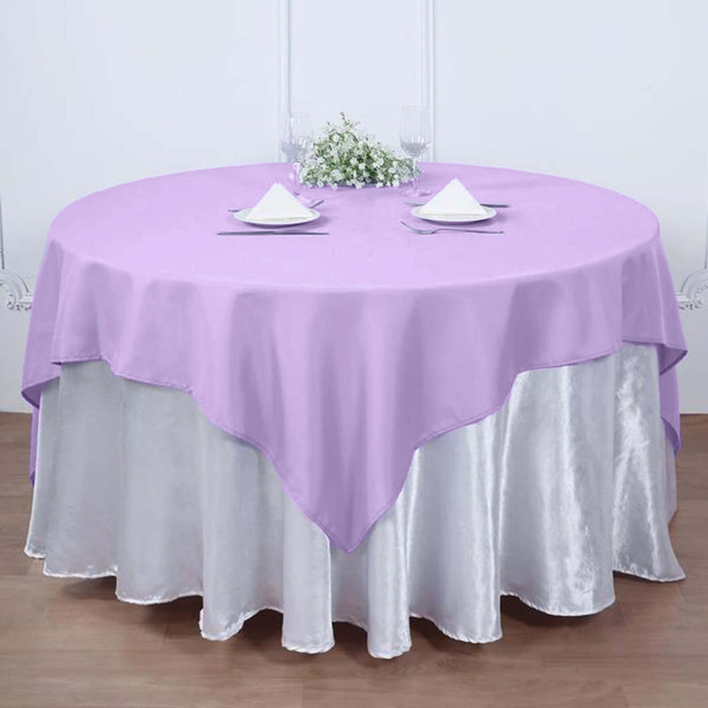 Polyester Square Overlay 70"x70" Lavender Lilac | TableclothsFactory