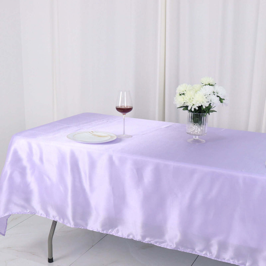 Satin Tablecloth 60"x102" Lavender Lilac | TableclothsFactory
